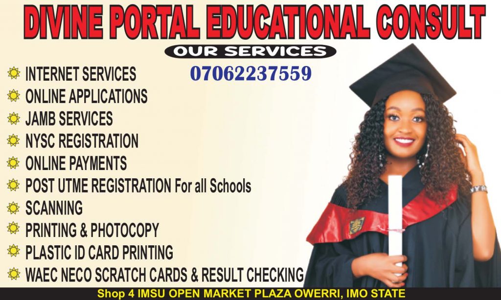Divine Portal Educational Consults IMSU; Our services and office location